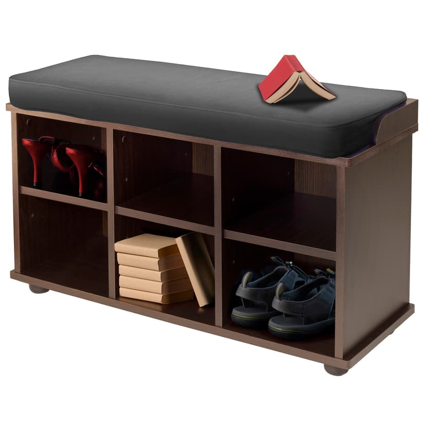 Townsend 6-Cube Storage Bench with Seat Cushion, 34" Wide, 19" High ...