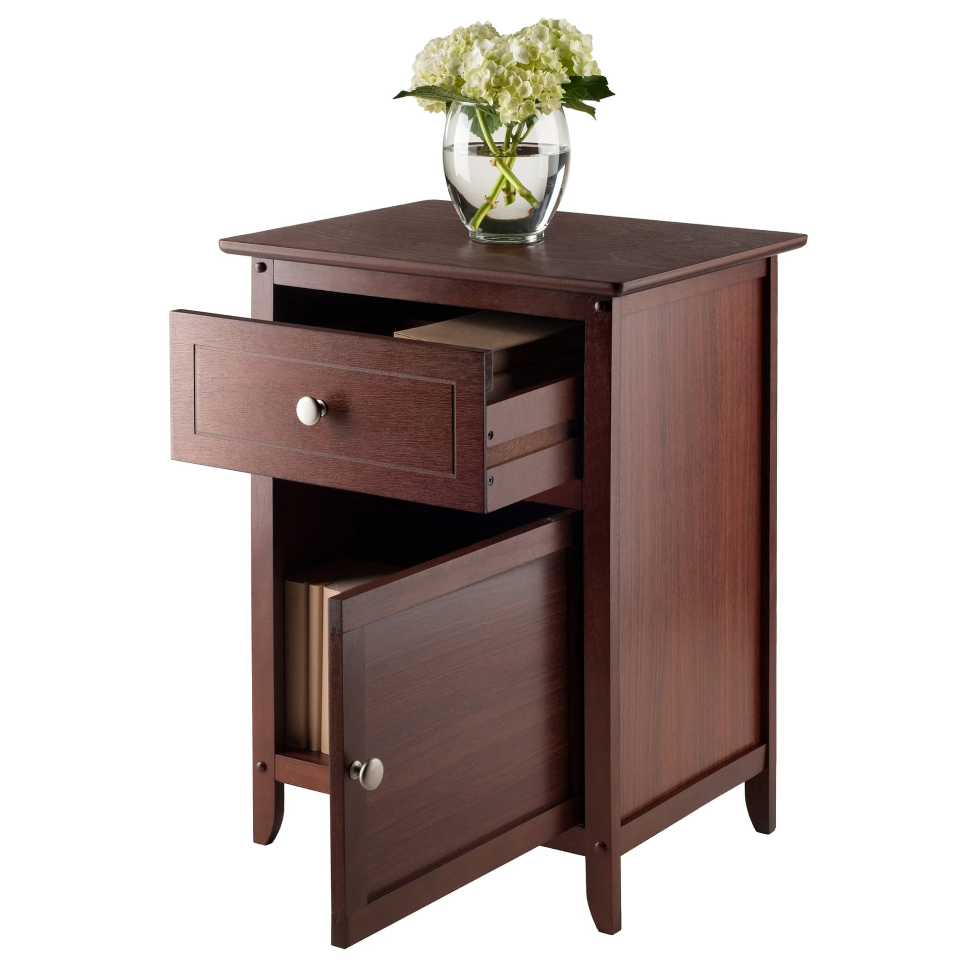 Eugene Accent Table, Nightstand, Walnut - Winsome Wood